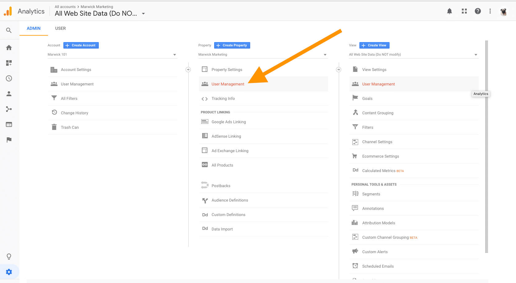 How to Add Google Admin to Google Analytics | Marwick